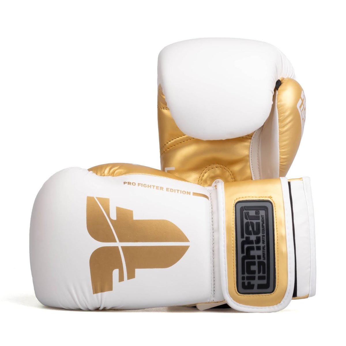 Fighter Training PU Boxing Gloves in White/Gold - FBG-TRP-002 ...