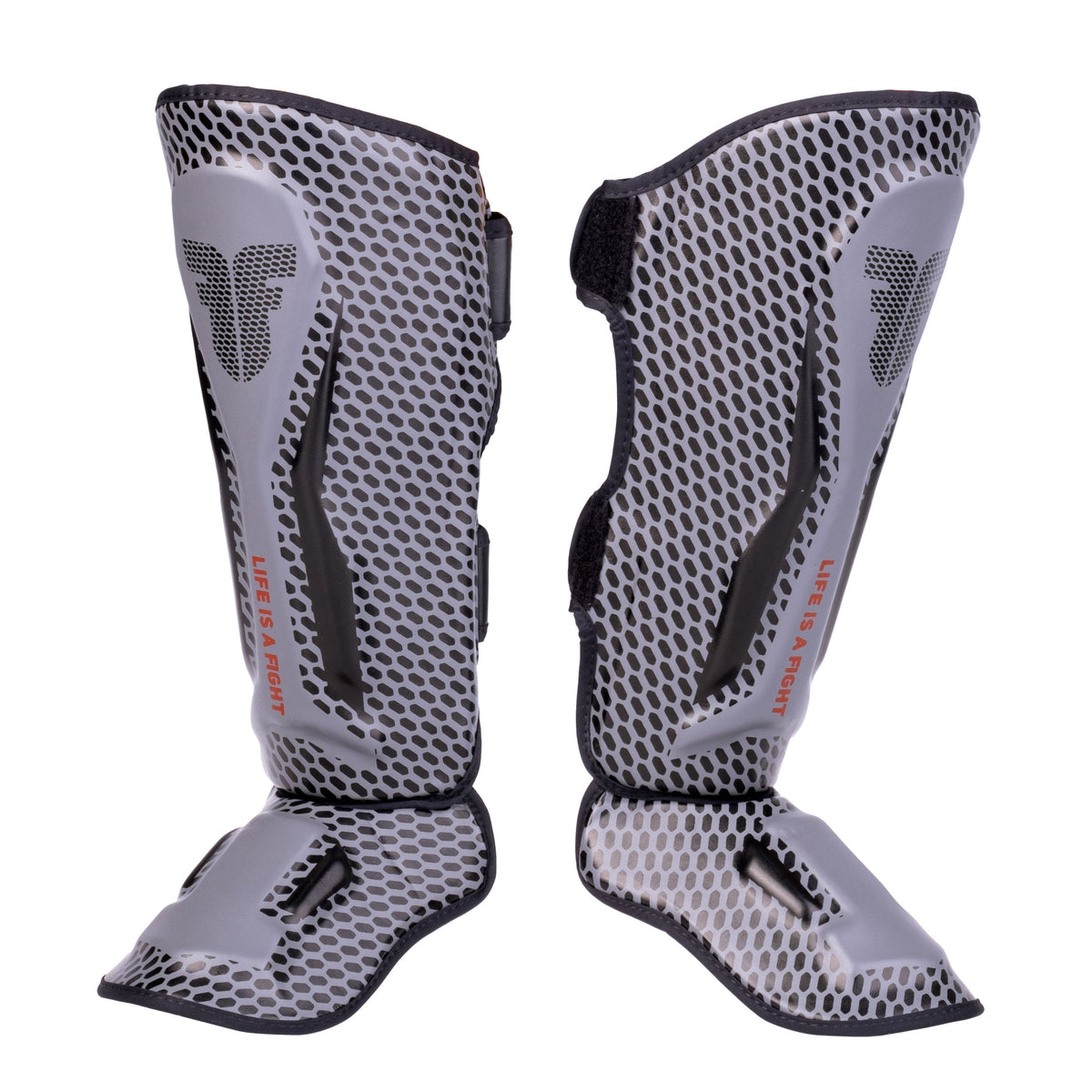 Fighter Shinguards Thai Ergo - grey/black/red, FSG-004ND3 – Fighters ...
