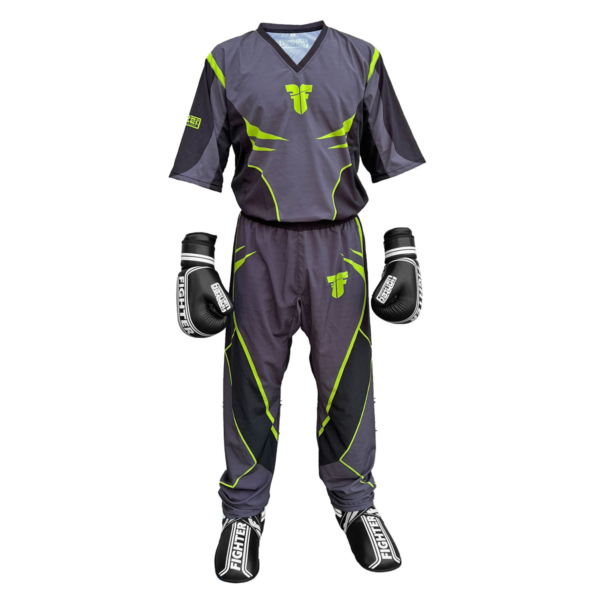Fighter uniform - black/neon green – Fighters Inc. - Martial Arts Equipment
