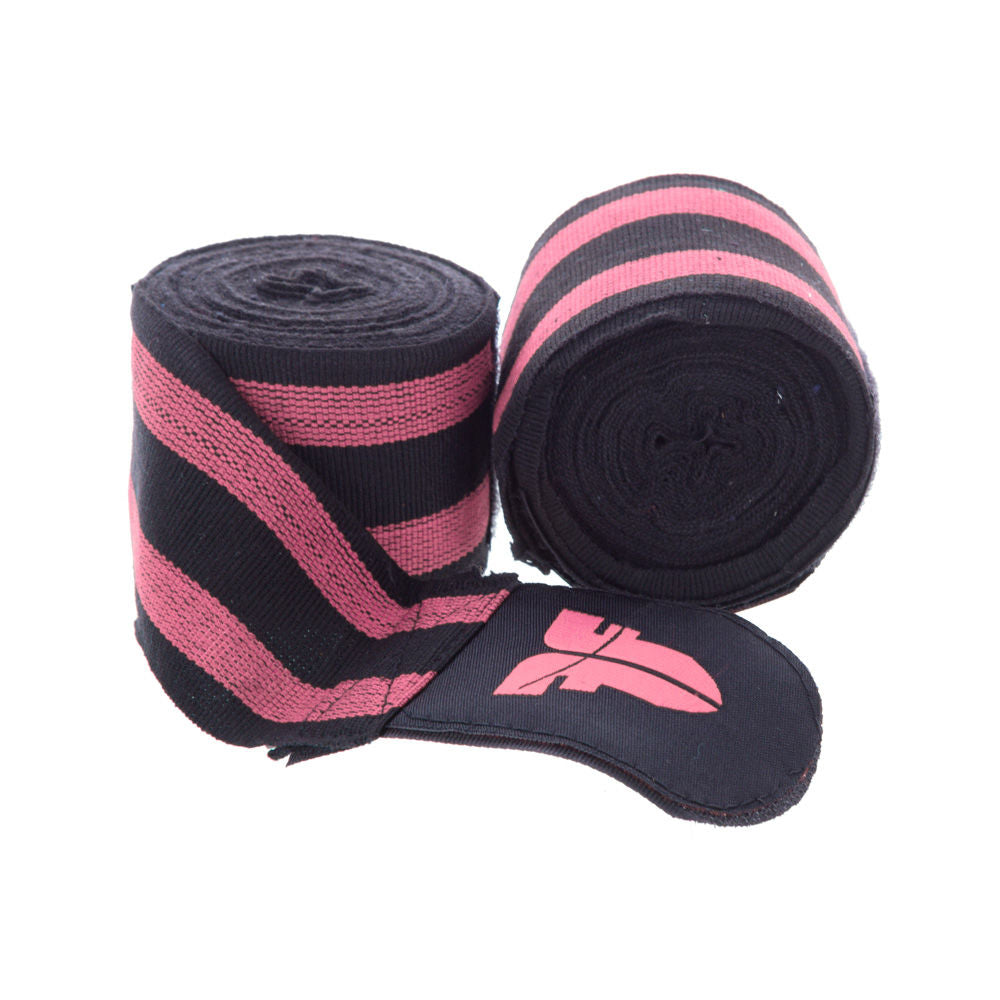 Fighter Black/Pink striped Polycotton Handwraps 2-Inch wide