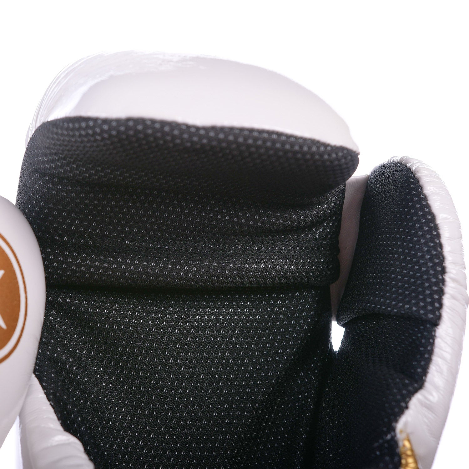 TOP TEN Glossy White/Gold Pointfighter Open-Hand Gloves, 21656-6